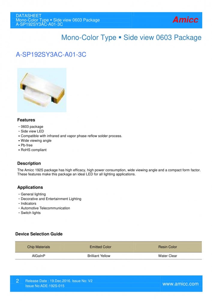 A-SP192SY3AC-A01-3C datasheet page 2