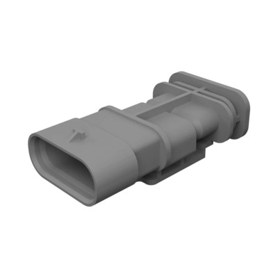 MXP120 Sealed Male Blade Connector with 7.00mm Clip-Slot, 4 Circuit, Stone Gray Housing (T3-V2-S3 with Backshell, T3-V2-S2 without Backshell), Backshell Interface Option 2, Key B for sale