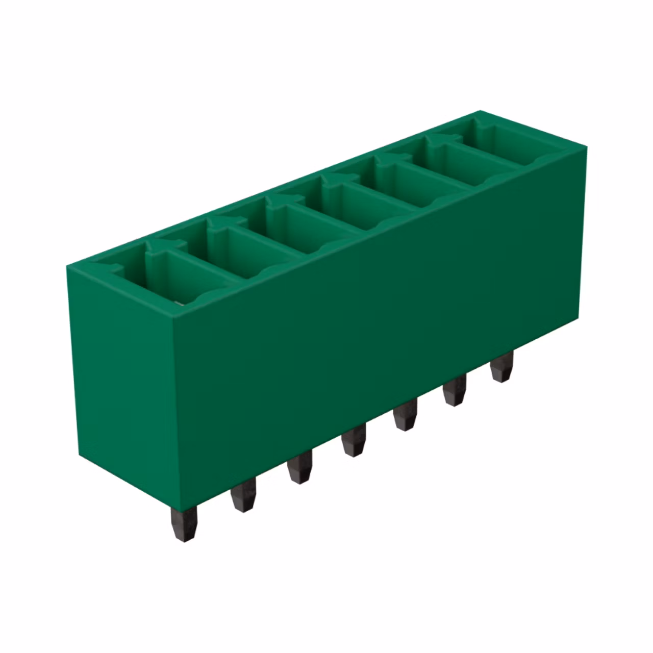 3.50mm Pitch Eurostyle Vertical PCB Header, Green Housing, 7 Circuits for sale