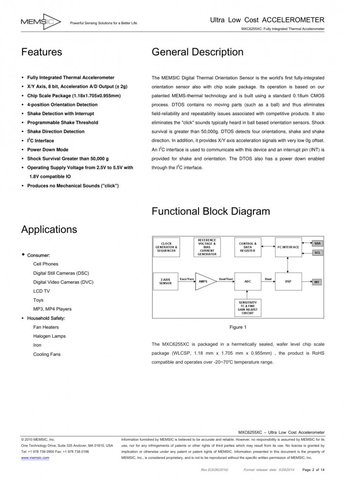 MXC6255XC datasheet page 2