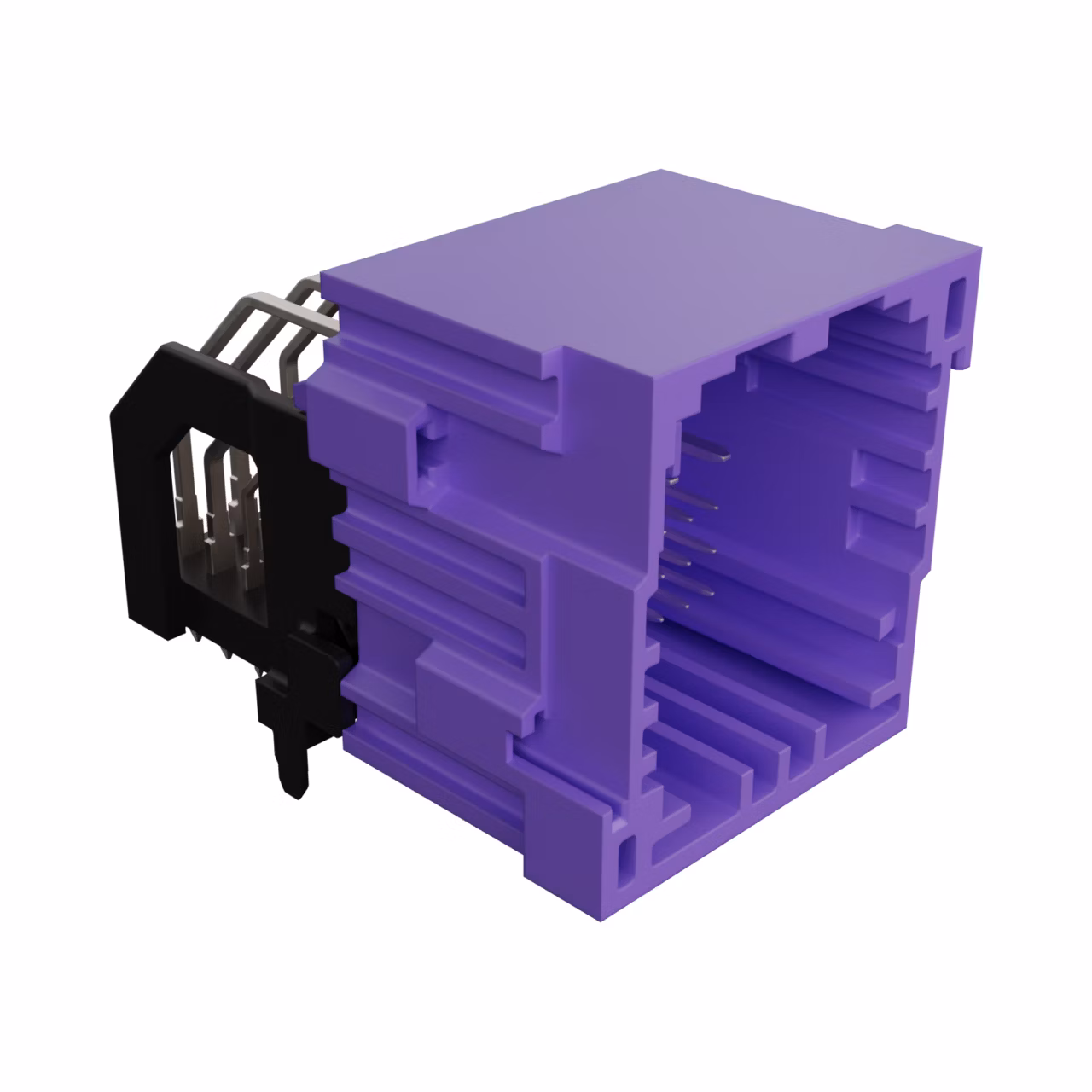 stAK50h Right-Angle Hybrid Header, 27 Circuits, Key 4, Purple, Tube for sale