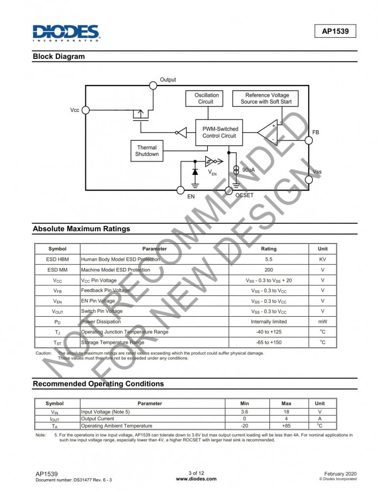 AP1539 datasheet page 3