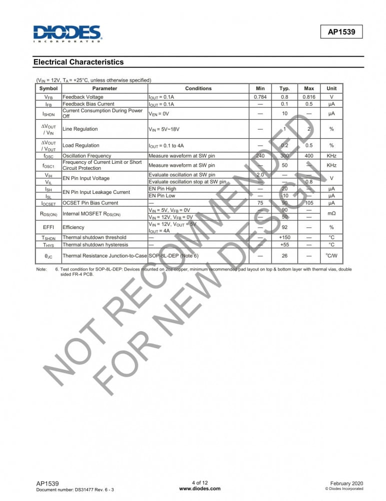 AP1539 datasheet page 4