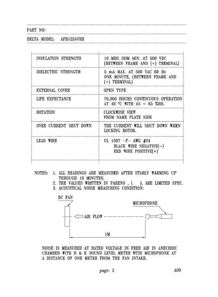 AFB1224VHE specification page 2