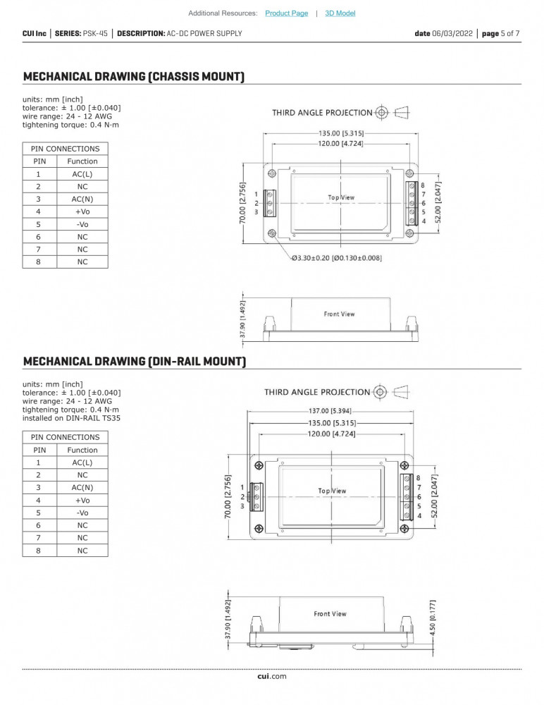 CUI PSK-45 datasheet page 5