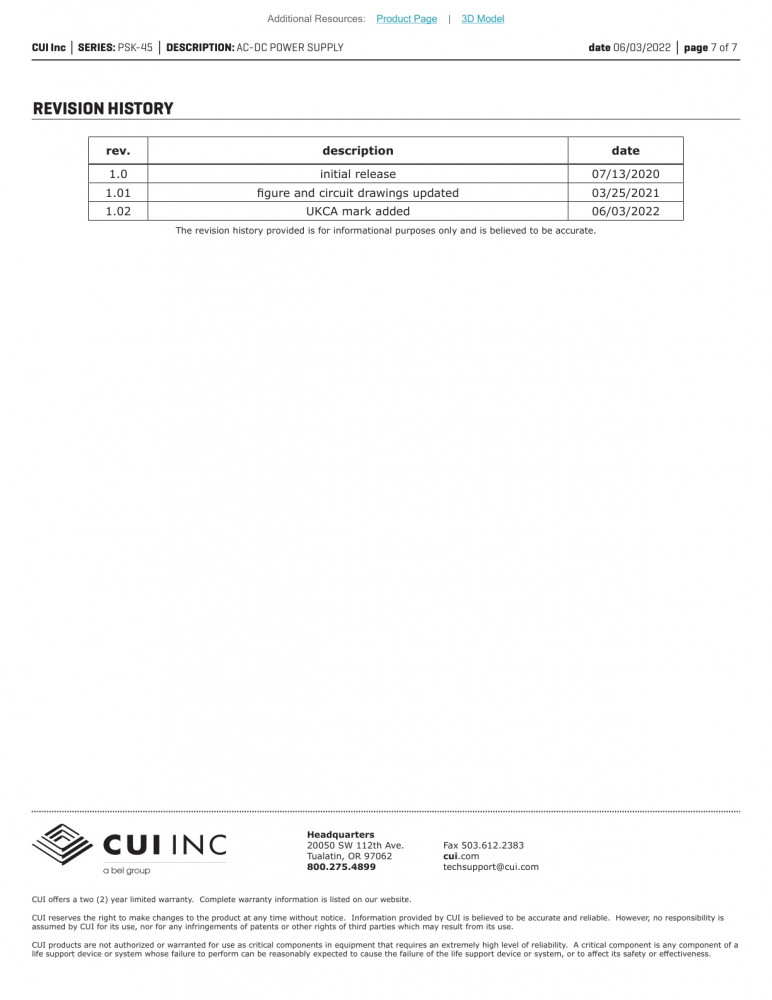 CUI PSK-45 datasheet page 7