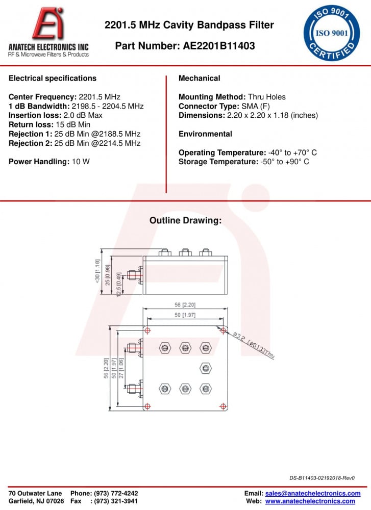 AE2201B11403 technical document preview