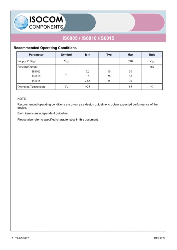 IS6010 datasheet page 2