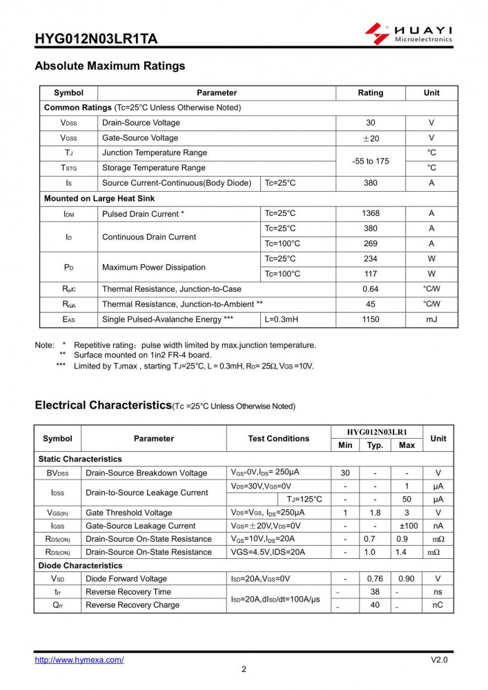 HYG012N03LR1TA datasheet page 2