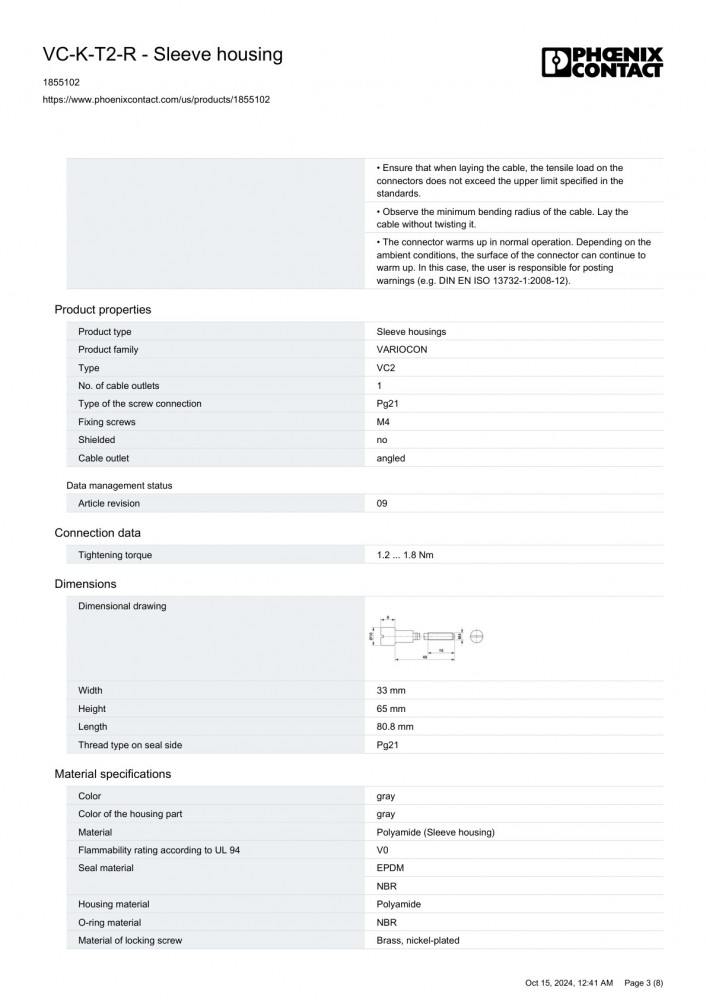 Phoenix Contact 1855102 technical document page 3