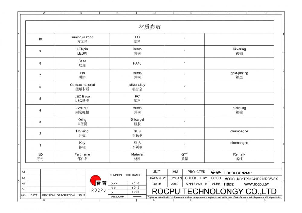 TP91941P212RGWSX technical drawing page 3