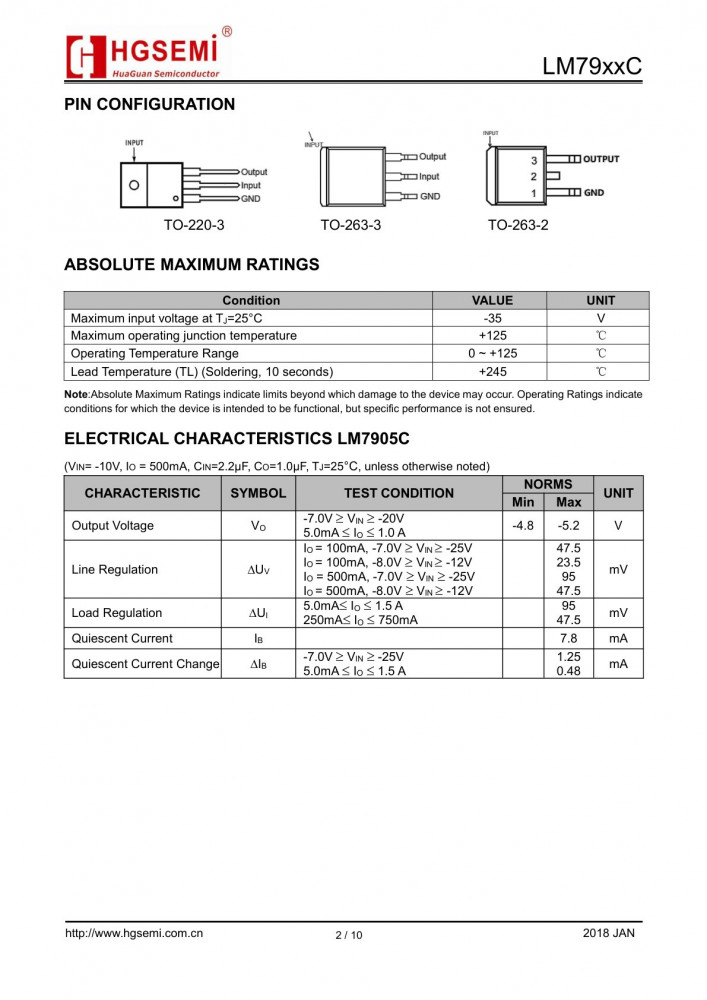 HGSEMI LM7912CS2/TR datasheet page 2