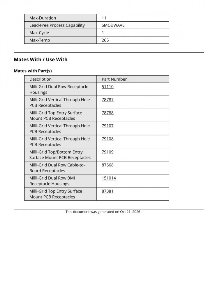 MOLEX 878315558 technical document preview, page 4