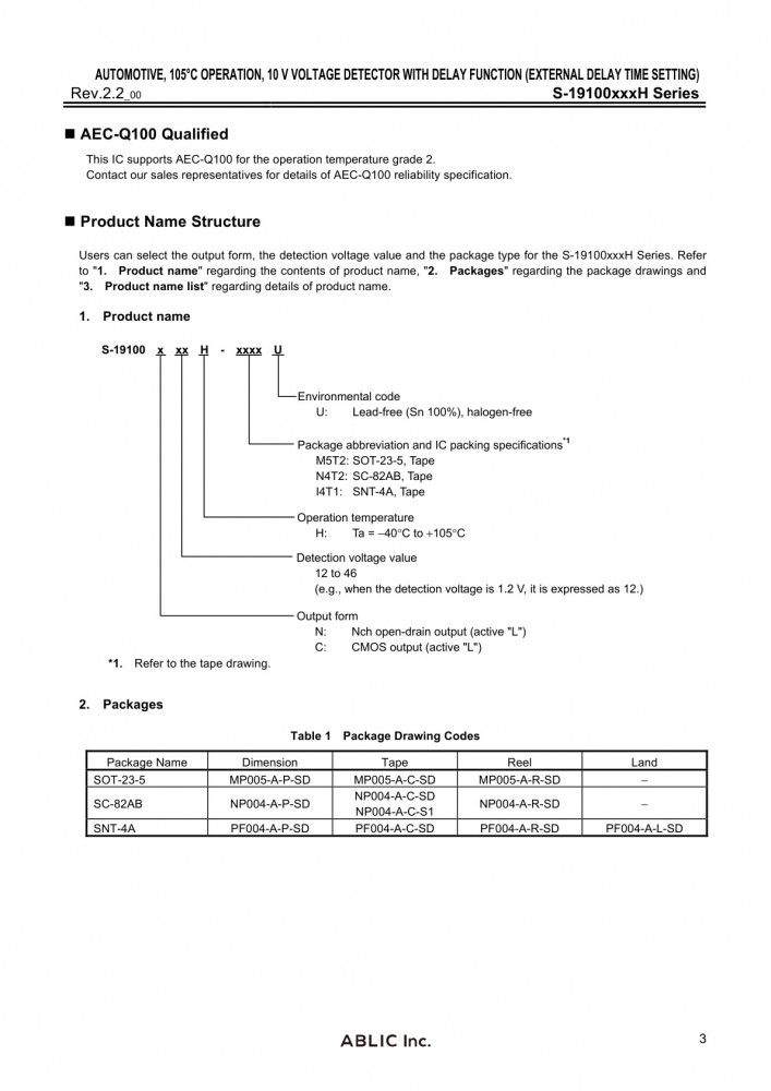 S-19100xxxH datasheet page 3