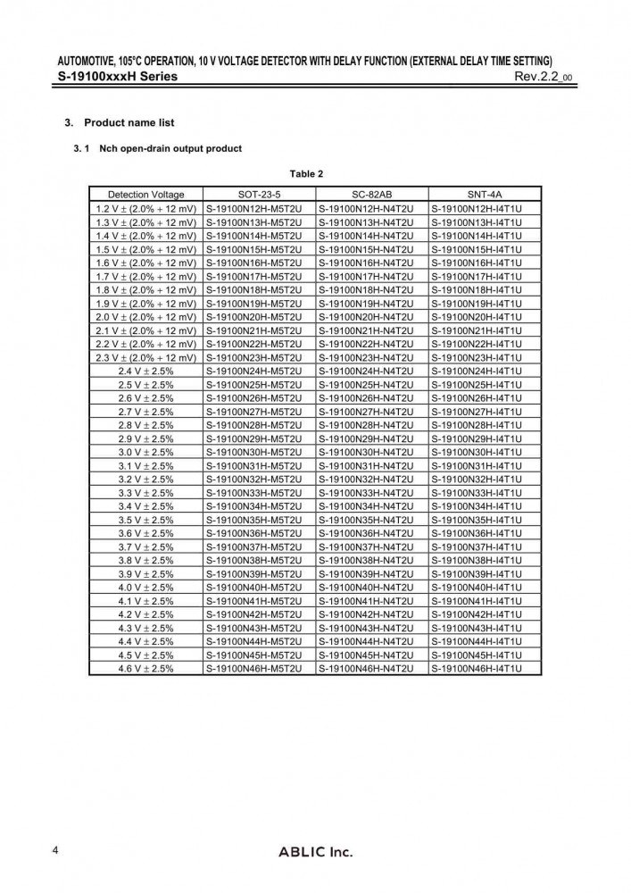 S-19100xxxH datasheet page 4