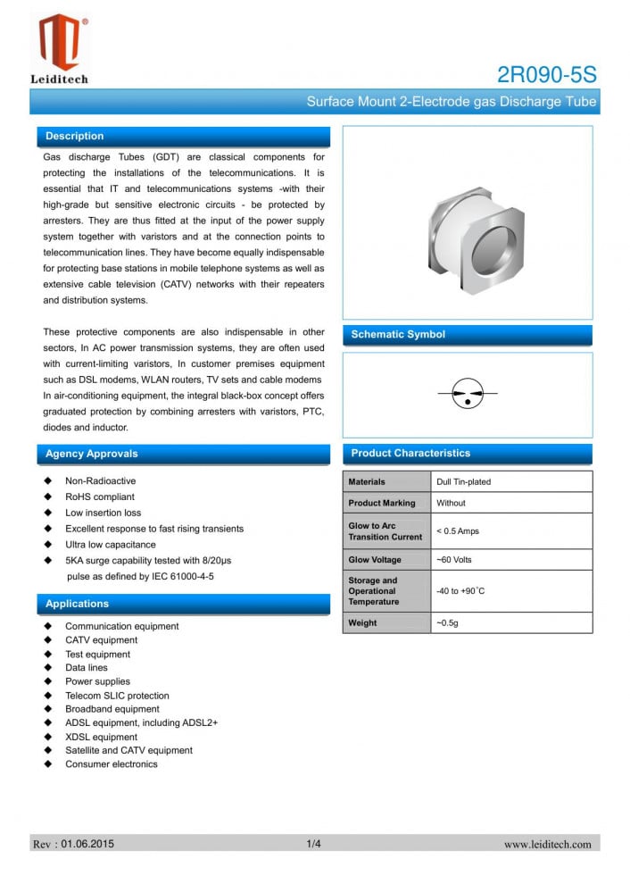 Leiditech 2R090-5S datasheet page 1