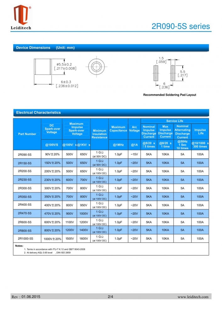 Leiditech 2R090-5S datasheet page 2