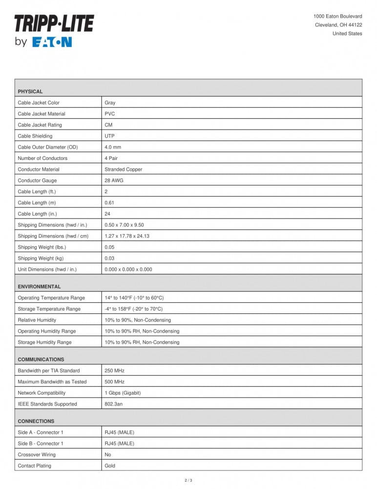 N201-SR2-GY technical document page 2