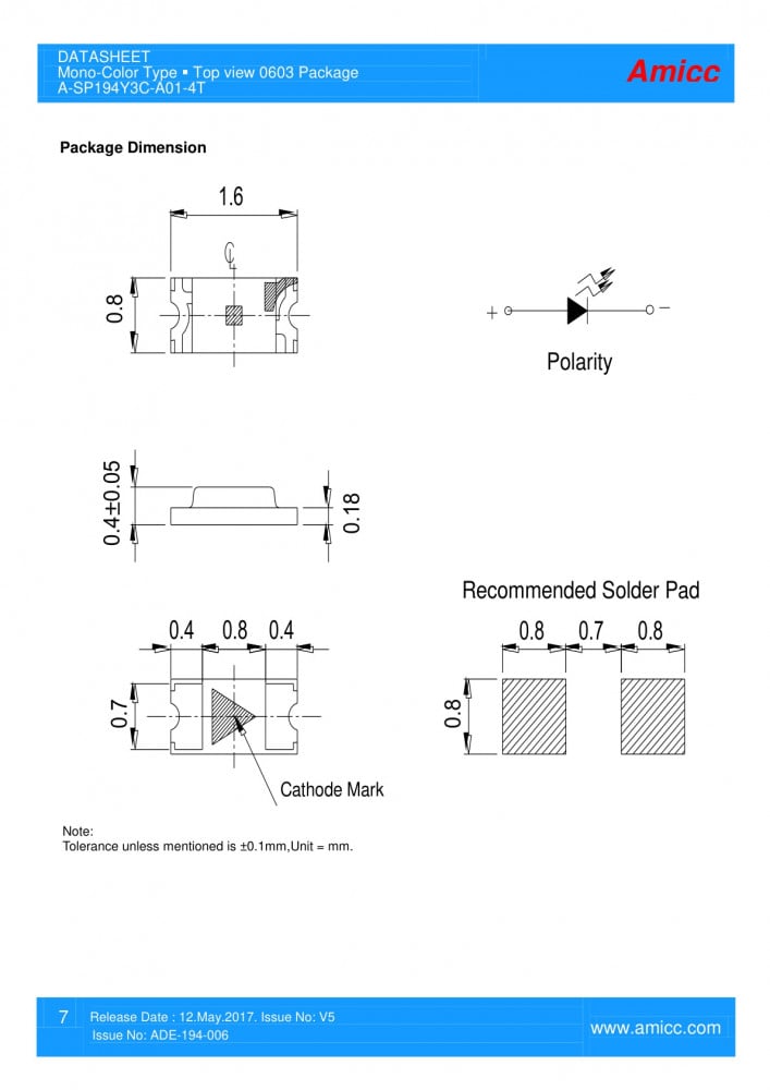 A-SP194Y3C-A01-4T datasheet page 7