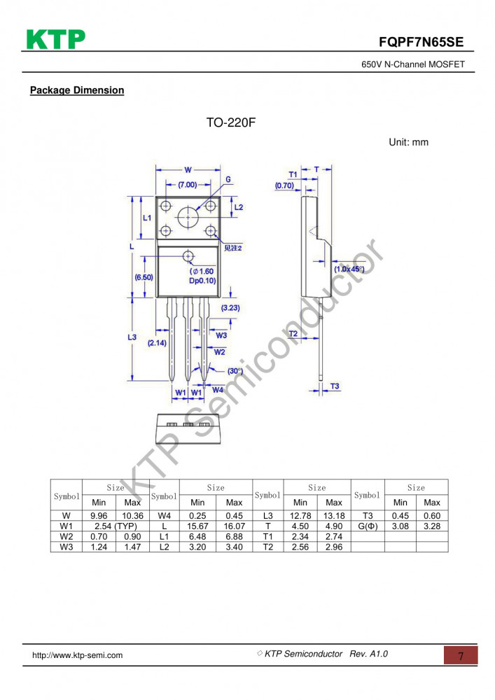 FQPF7N65SE datasheet page 7