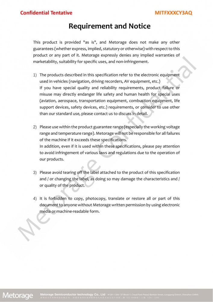 MITF128CY3AQ technical document page 3