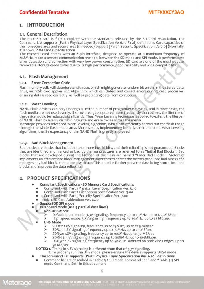 MITF128CY3AQ technical document page 6