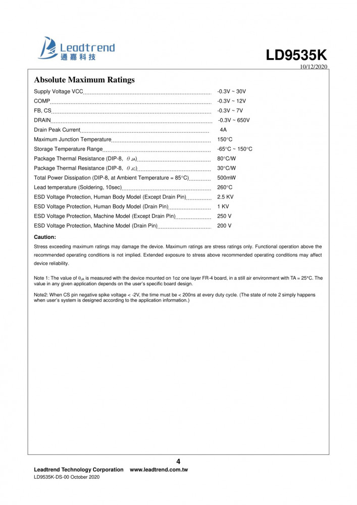 LD9535K datasheet page 4