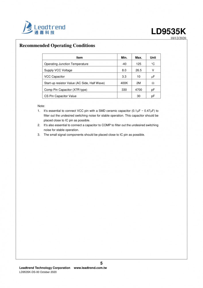 LD9535K datasheet page 5