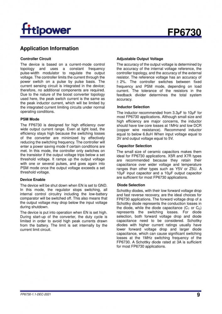 FP6730 datasheet page 9