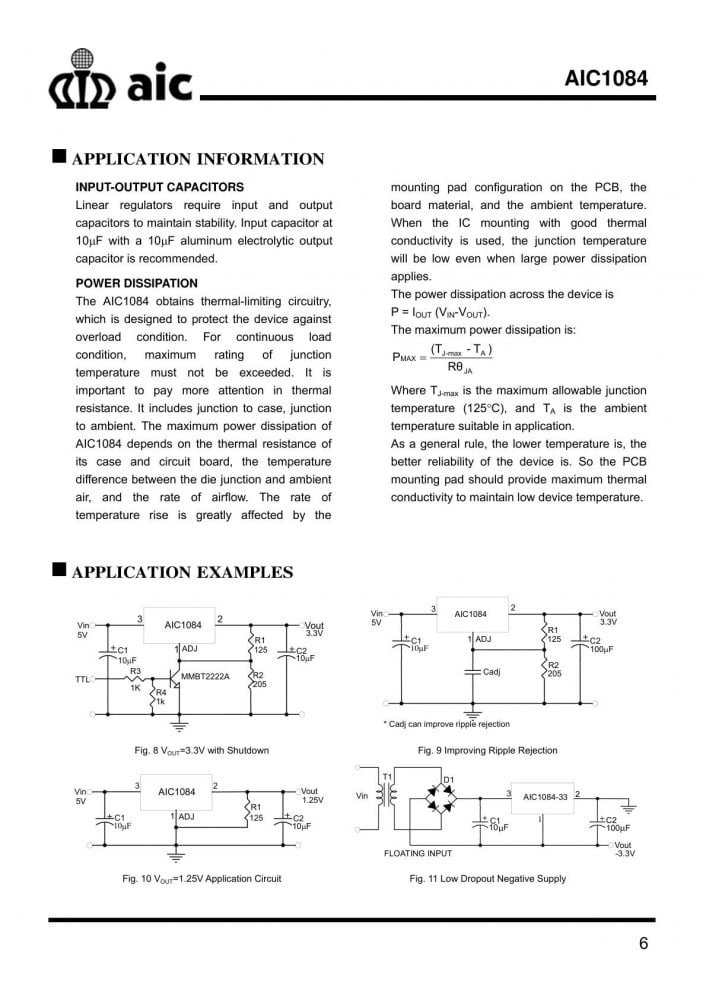 AIC1084 datasheet page 6