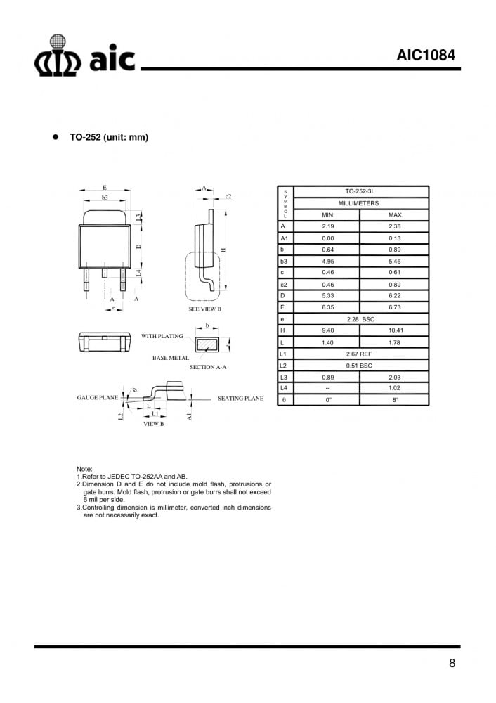 AIC1084 datasheet page 8