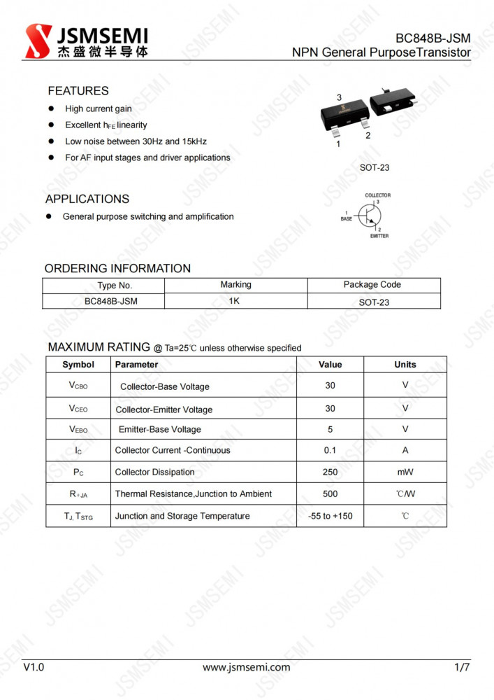 BC848B-JSM datasheet page 1