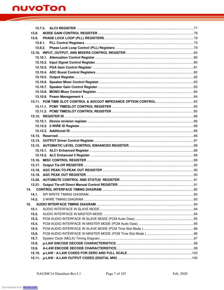 NAU88C14 datasheet page 7