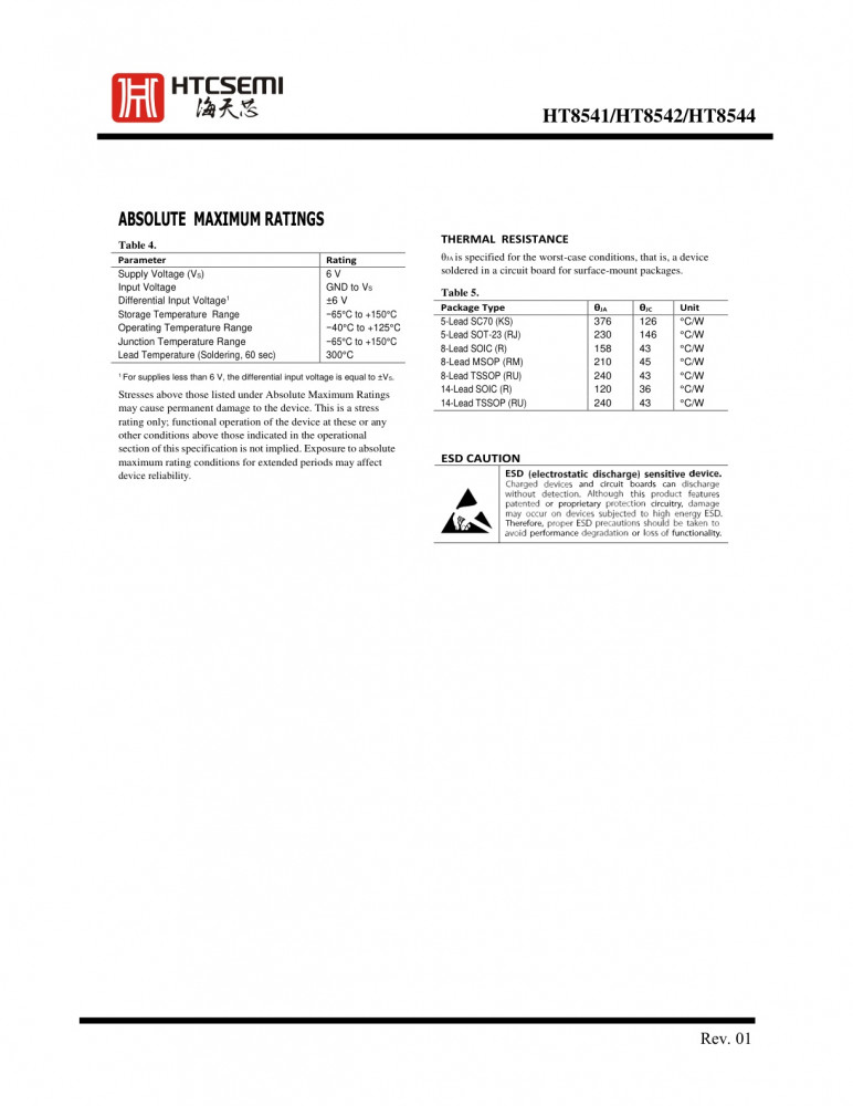 HT8544ARZ datasheet page 5