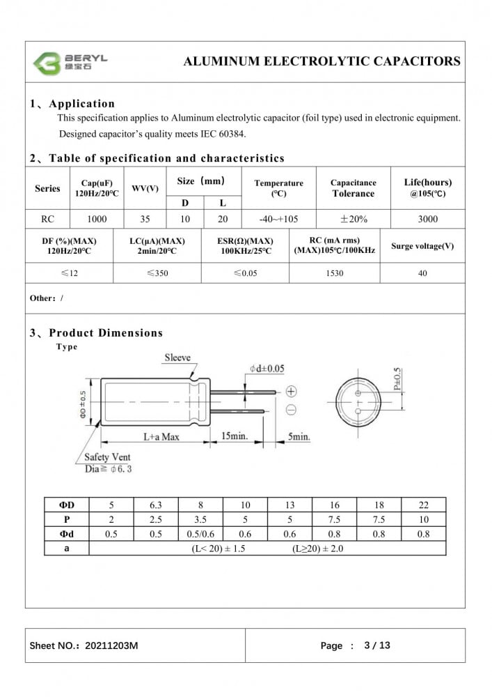 BERYL RC035M102LO10*20TH-2A1Et datasheet page 3