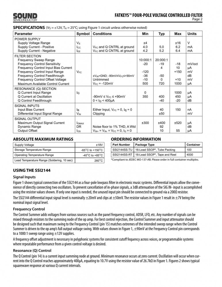 SSI2144 technical document page 2