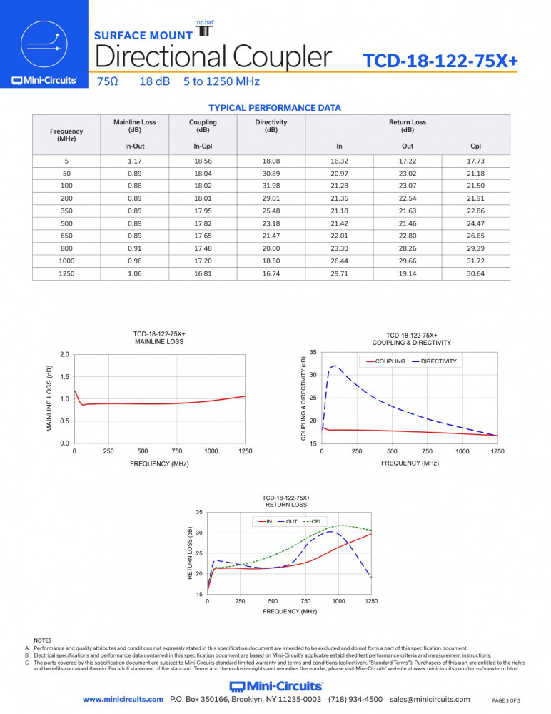 TCD-18-122-75X+ datasheet page 3