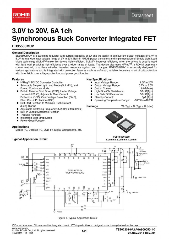BD95500MUV-E2 datasheet page 1