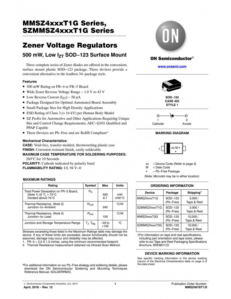 MMSZ4689T1G datasheet page 1