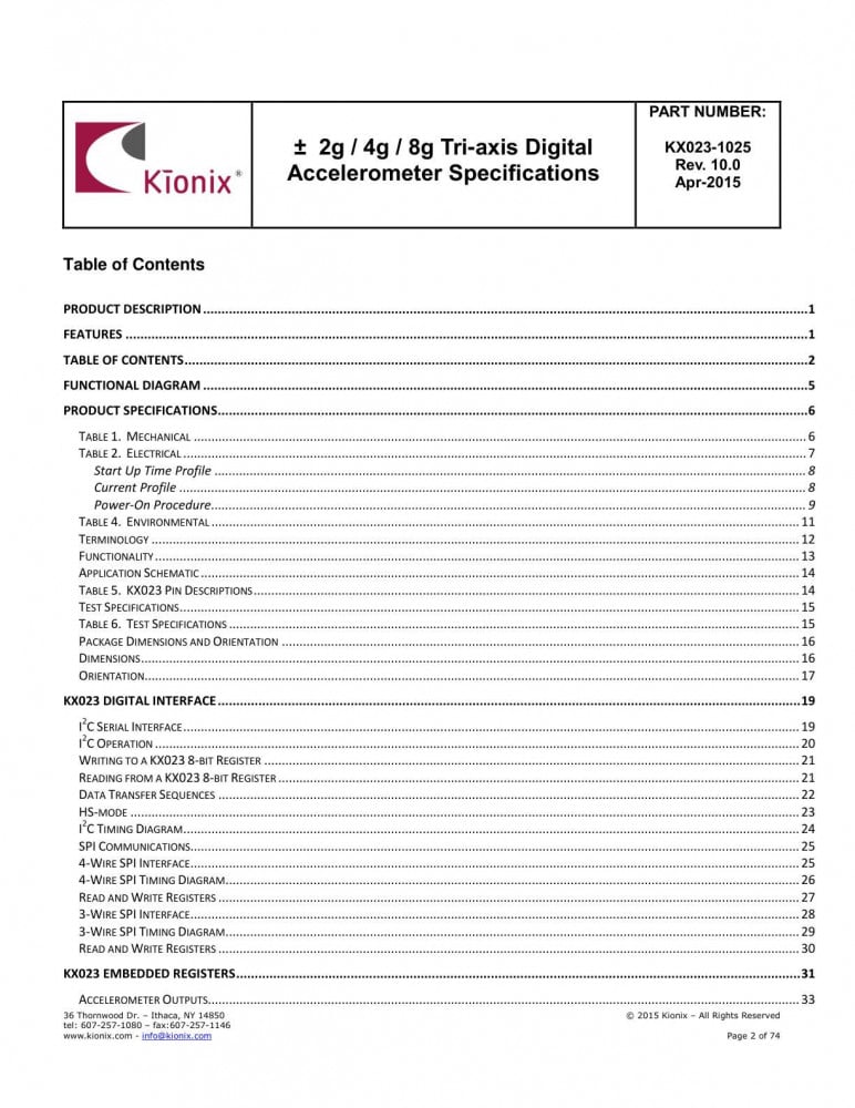 KX023-1025 technical document page 2