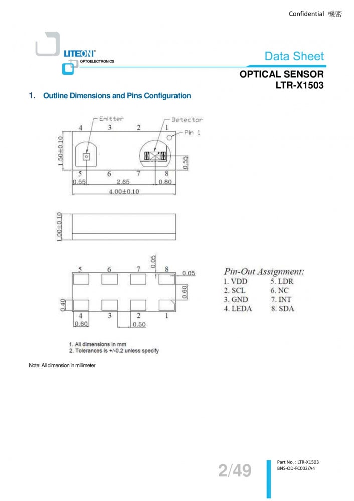LTR-X1503 datasheet page 3