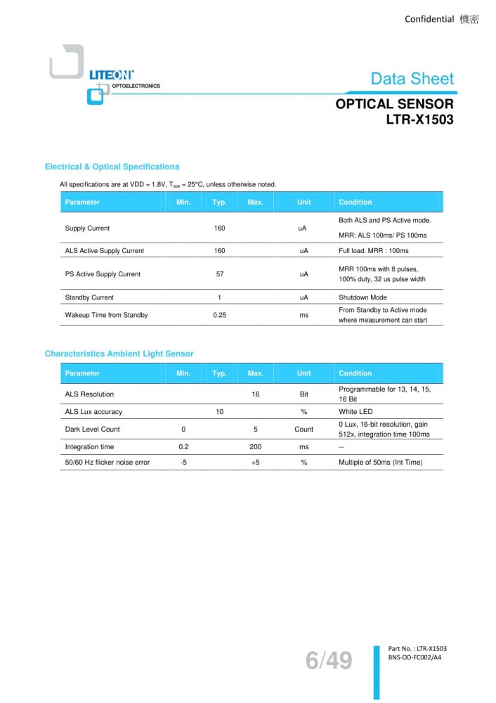 LTR-X1503 datasheet page 7