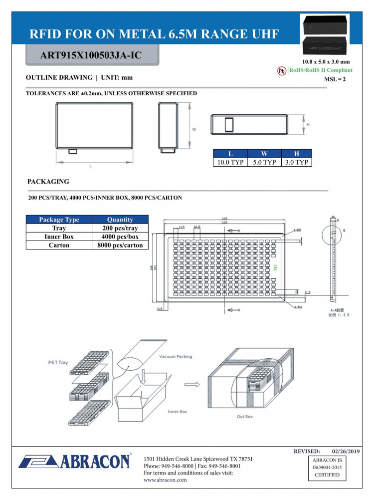 ART915X100503JA-IC technical document page 2