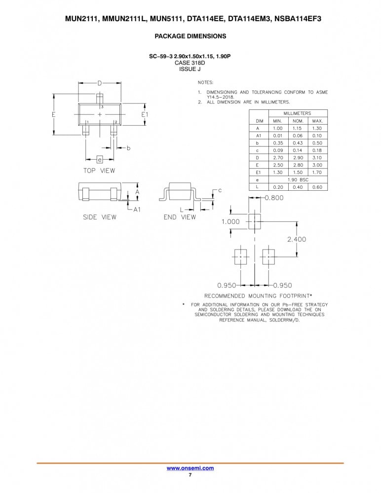 SMUN5111T1G datasheet page 7