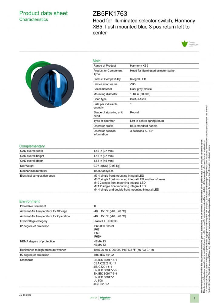 ZB5FK1763 technical document page 1