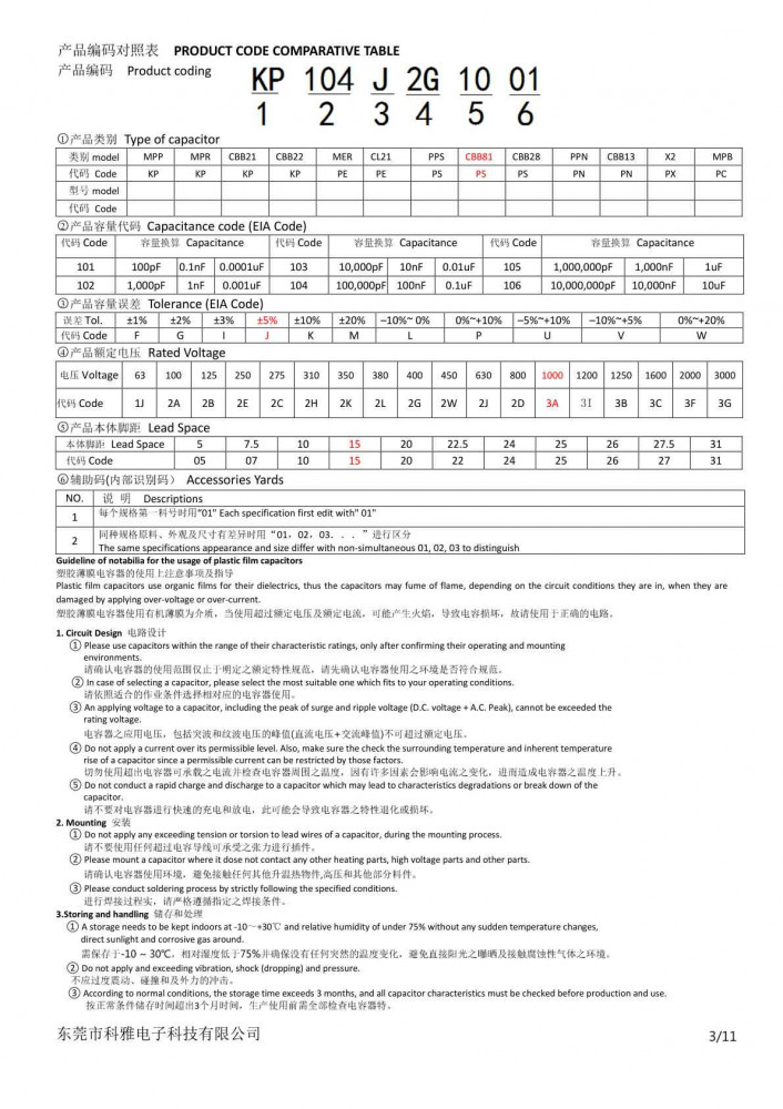 PS333J3A1504 specification page 3