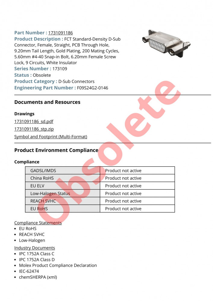 MOLEX 1731091186 technical drawing page 1