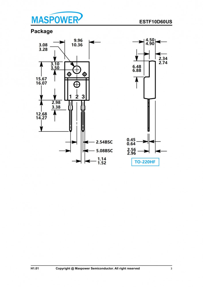 ESTF10D60US technical document page 3