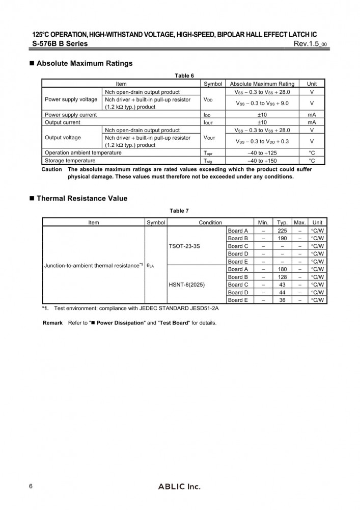 ABLIC S-576B B datasheet page 6