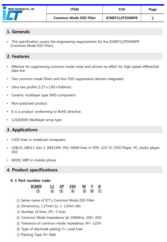 ICMEF112P350MFR datasheet page 2